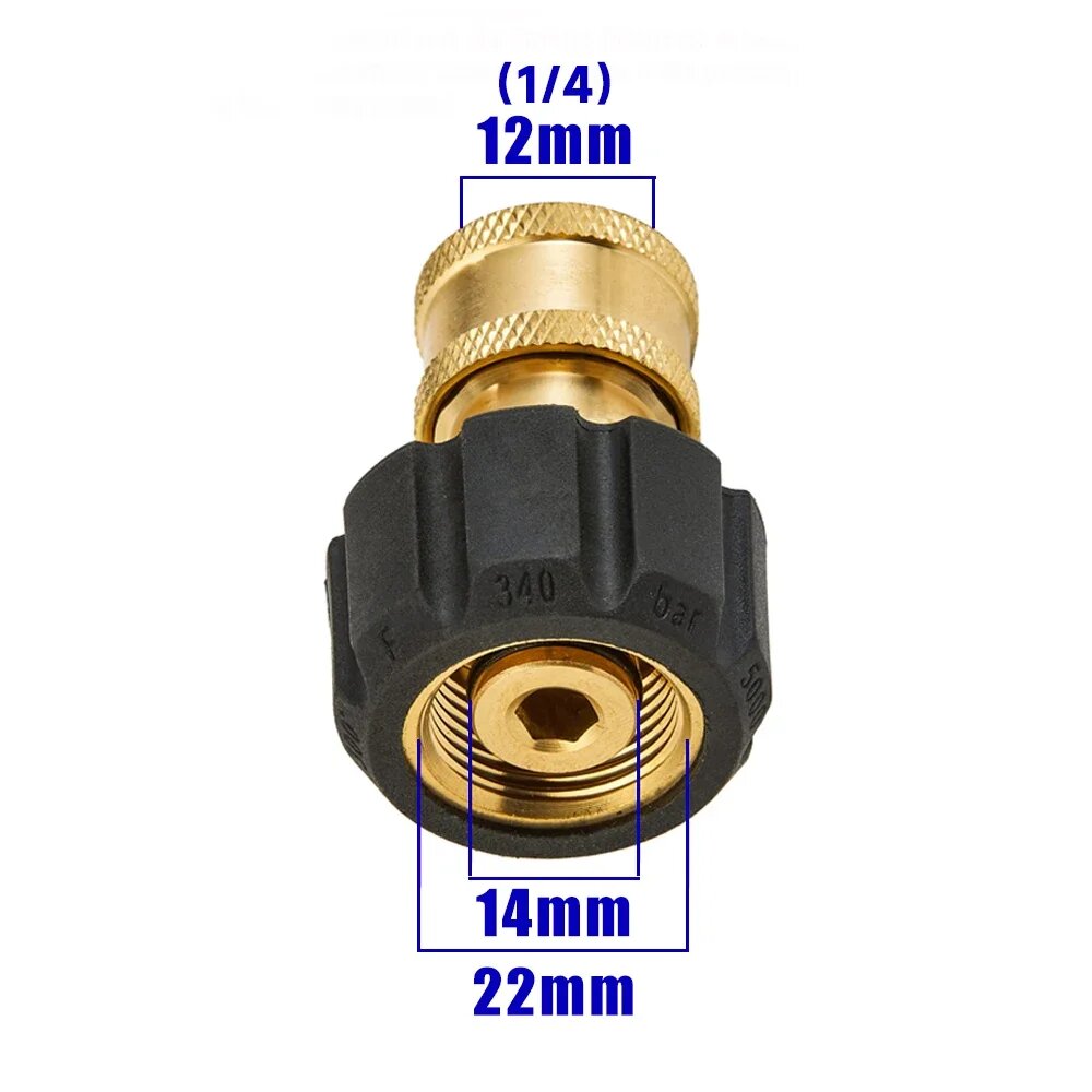 Адаптер для мойки высокого давления 1/4" (12/14/22 мм), Цвет: D