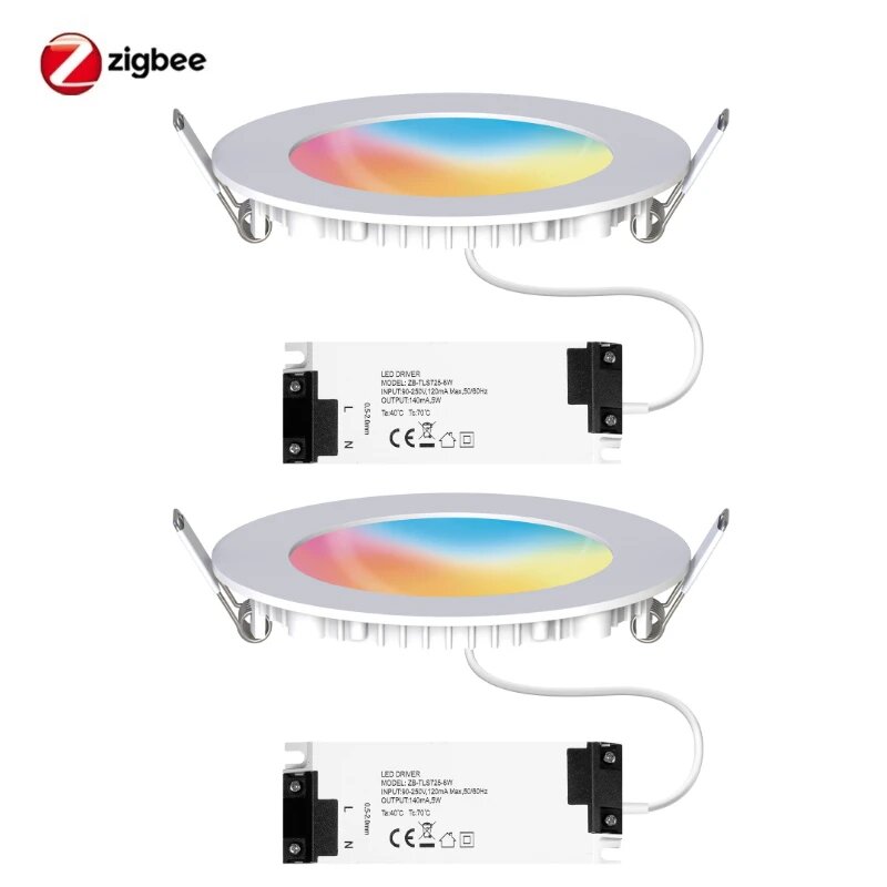 MOES ZigBee тонкий RGB светильник 6Вт для умного дома 2 PCS