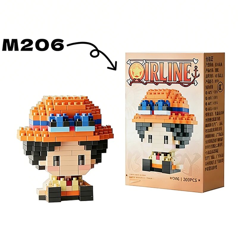 Фигурки One Piece Bandai из микро-блоков Оранжевый, M206