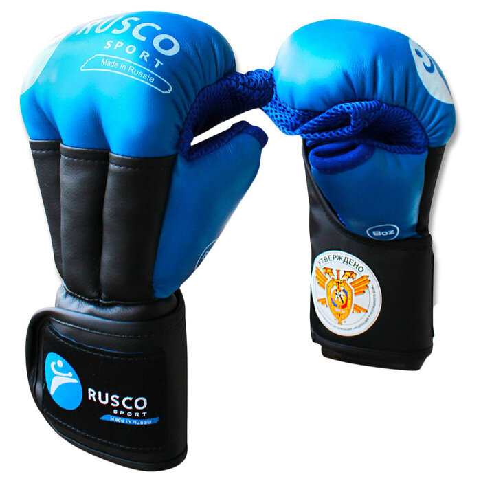 Перчатки RUSCO SPORT для рукопашного боя PRO, 8 унций, цвет синий