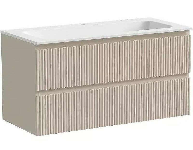 Тумба с раковиной Sancos Snob R 100 beige soft раковина Grace 101 CN7013