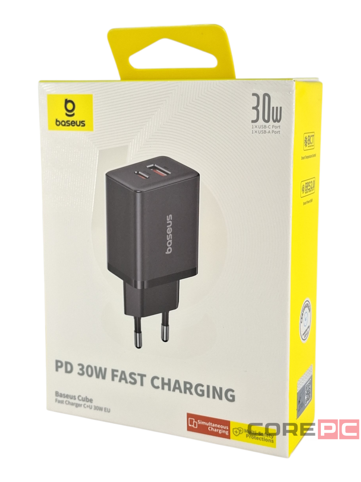 Сетевое зар. устр. Baseus Cube Pro Fast Charger 1USB/1C 30W P10111404113-00 черное