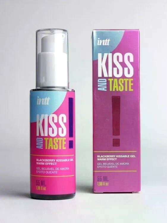 79287 Массажный гель для тела KISS AND TASTE, 55 мл. С разогревающим эффектом и ароматом ежевики