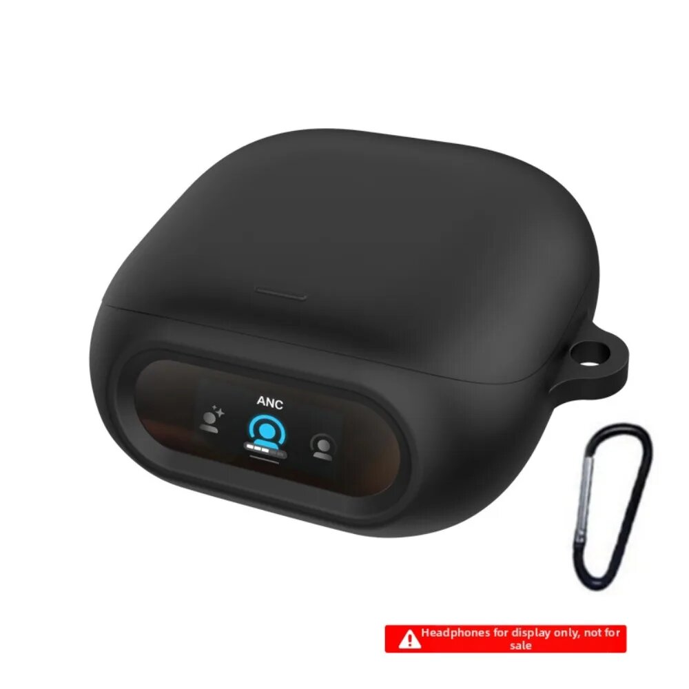 Силиконовый чехол с карабином для наушников Anker Soundcore Liberty 5 Pro Черный, Black