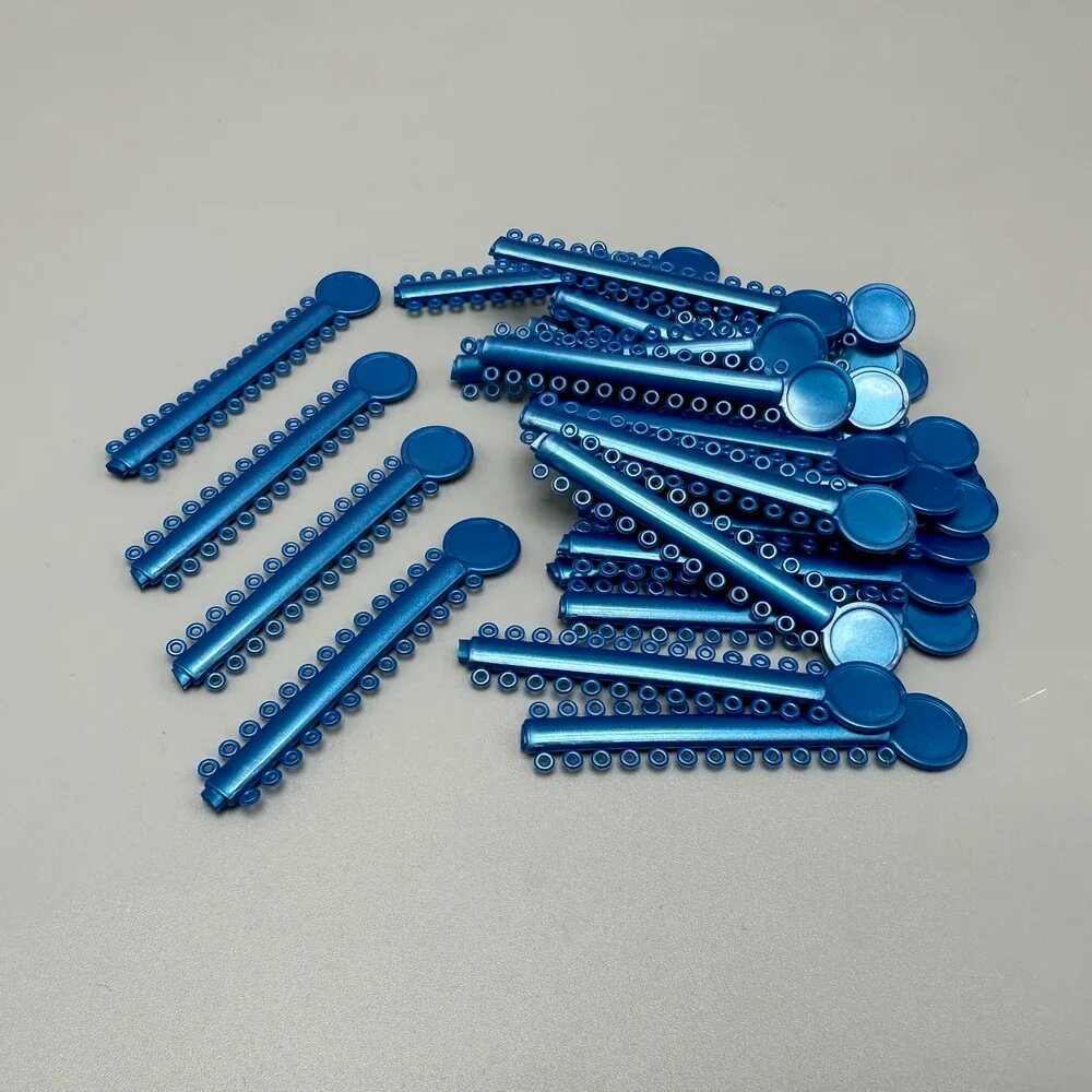 Эластичные лигатуры для брекетов, голубые, 1040 шт, Color: 25 Metal Light Blue