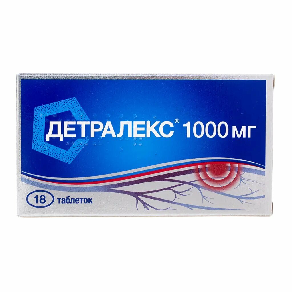 Детралекс таблетки покрыт. плен. об. 1000 мг 18 шт