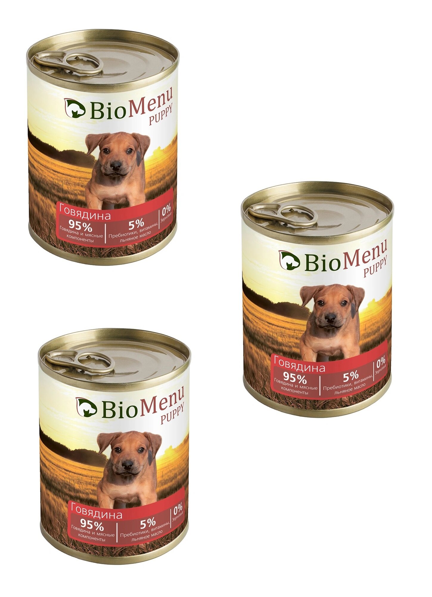 Консервы для щенков Био Меню Puppy Говядина 410г 3шт