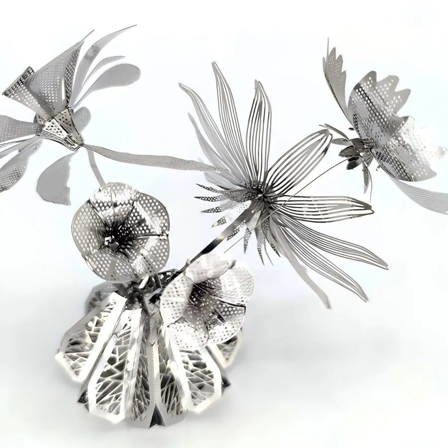 Металлический пазл Flower Model Designer подходит как для взрослых, так и для детей. Мальчик и девочка 3D пазл мини модель