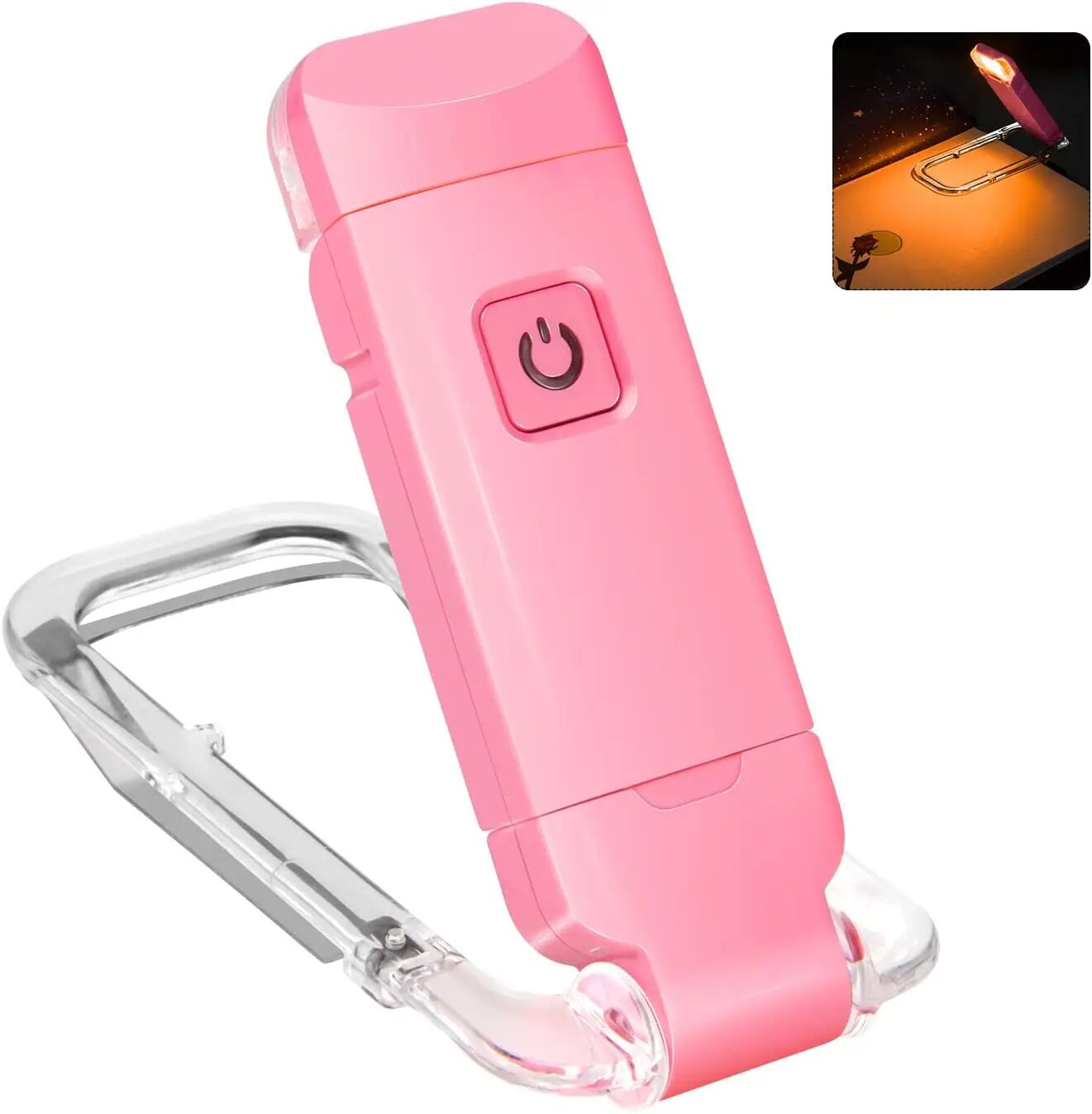 Heinast Перезаряжаемая светодиодная лампа для чтения 1pc, pink