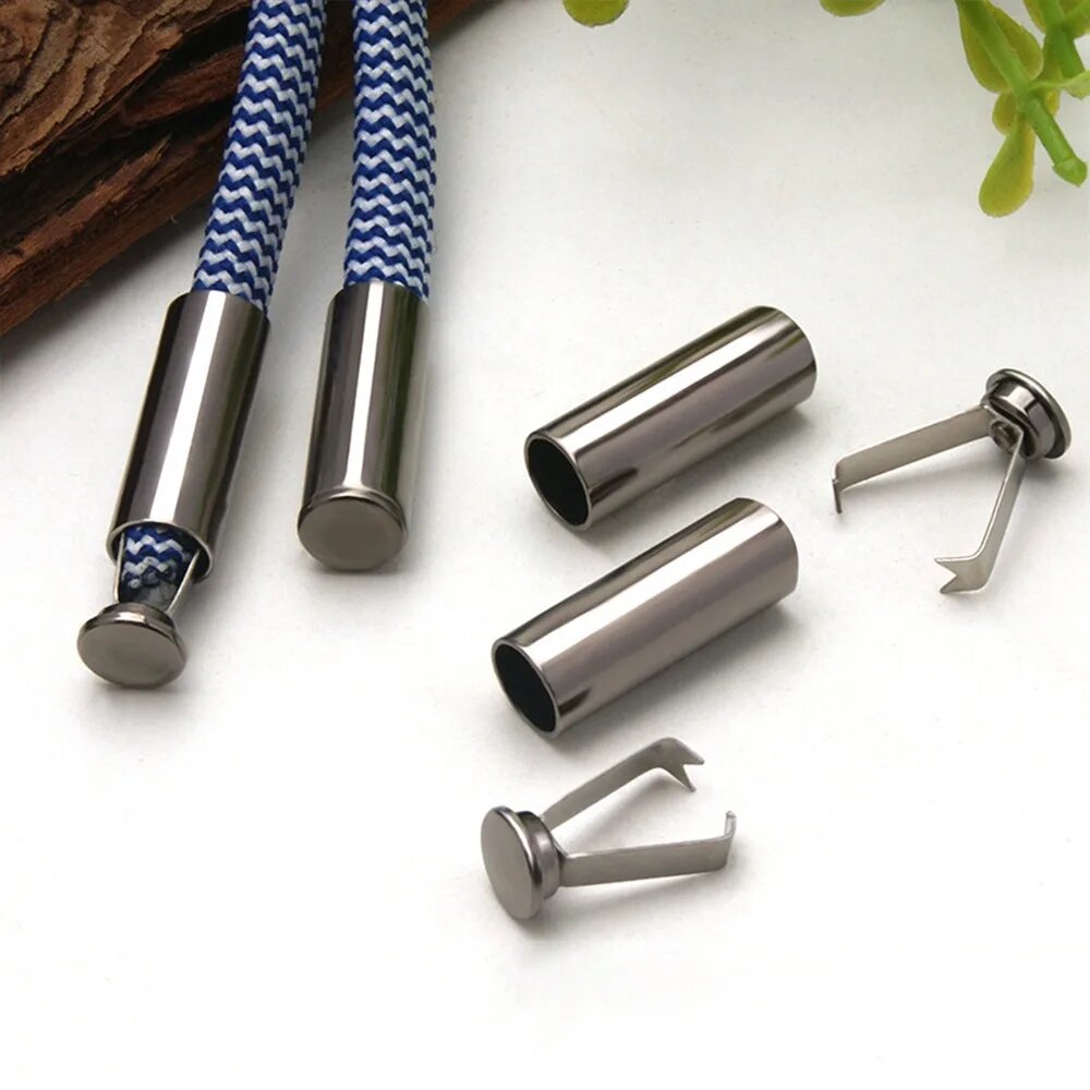 Концевики для шнура, Gunmetal-6mm, серые