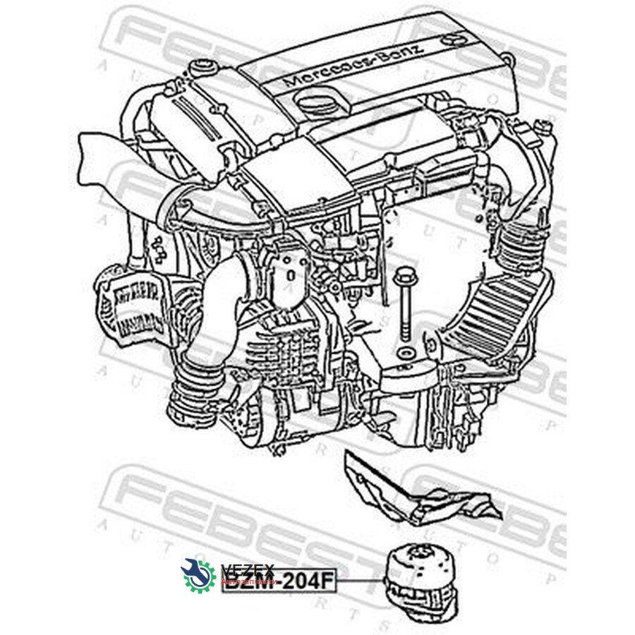 FEBEST BZM-204F Подушка двигателя