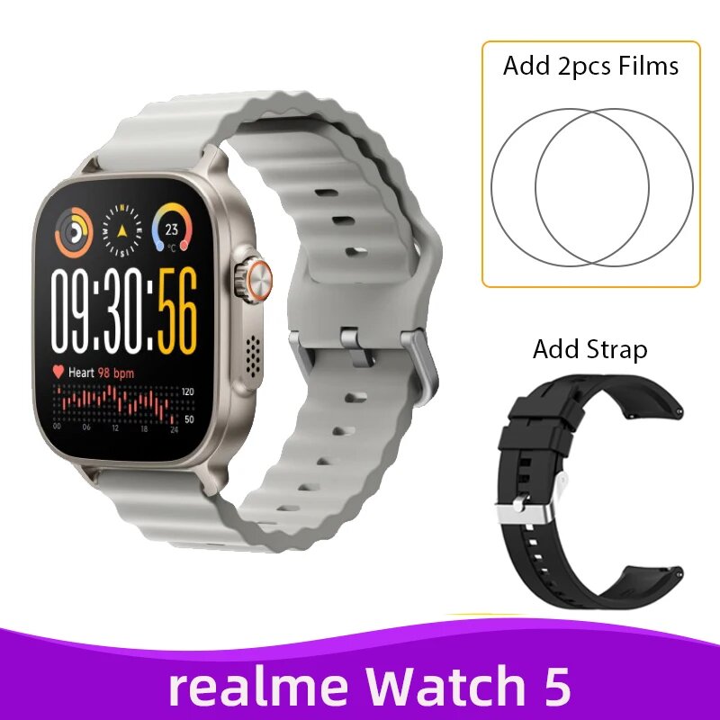 Realme Watch 5 Смарт-часы Серый, White n Strap