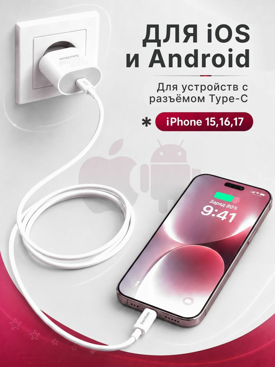 Быстрая зарядка Type-C для android и iphone — фото 1
