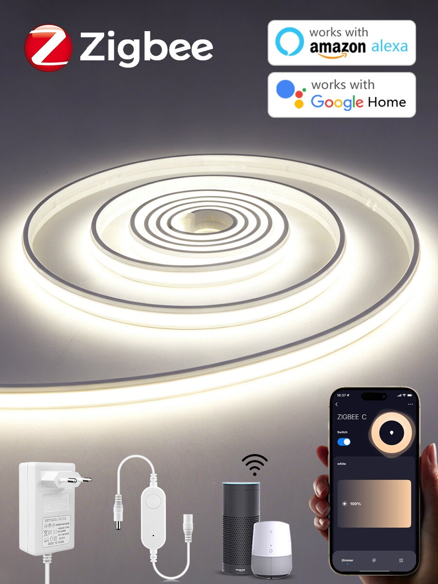 Tuya Smart Светодиодная лента, IP65, Нейтральный белый, 1 шт