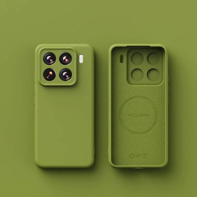 Зеленый чехол для Xiaomi 15, MagSafe, жидкий силикон
