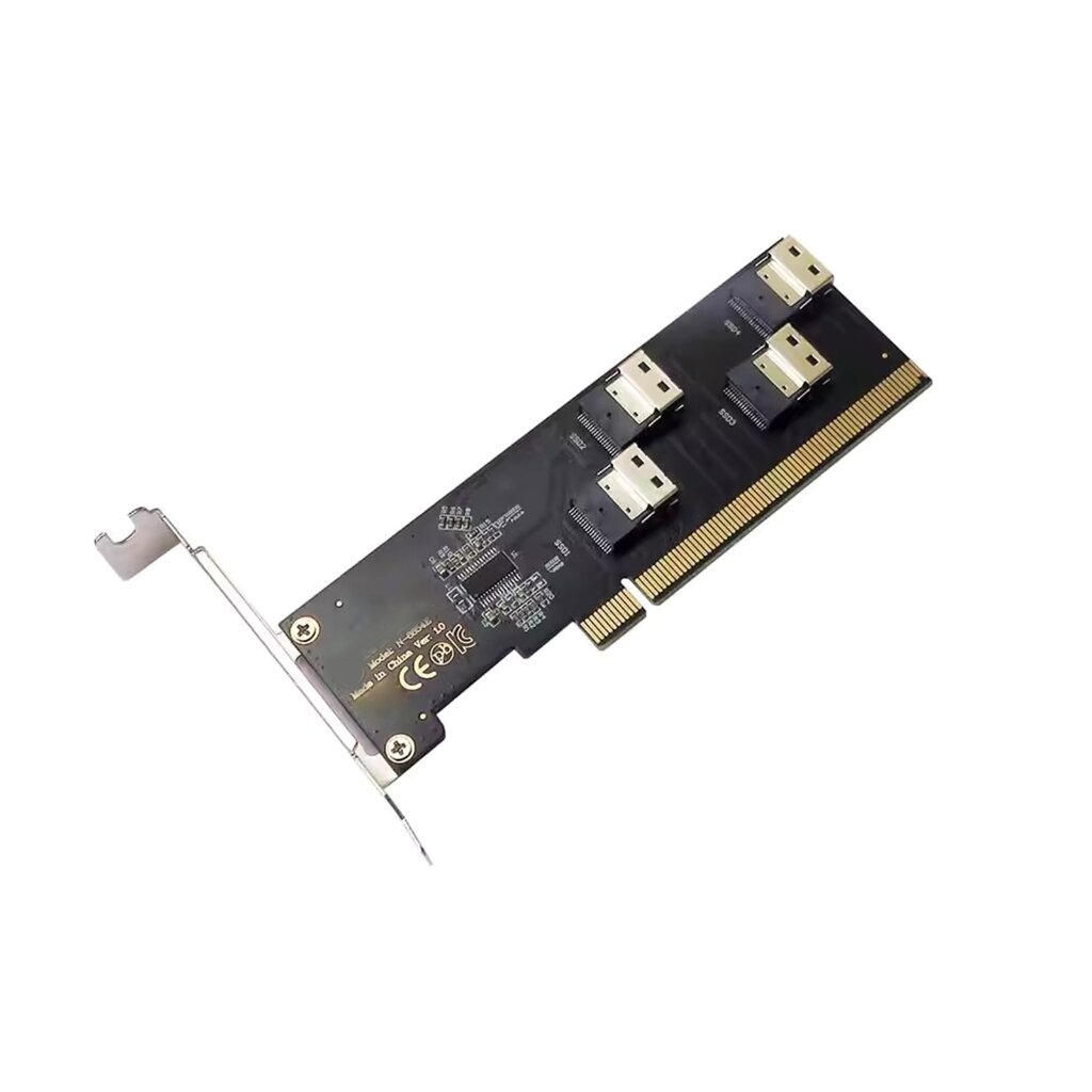 4-портовая карта расширения PCIE X16 к SFF-8654 RAID Механическая VROC для RAID