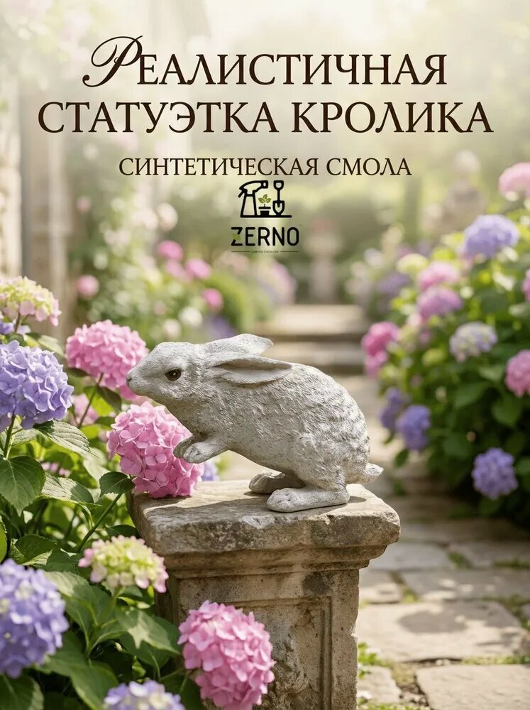 Статуэтки, украшения в виде кроликов, смола， высота 10 см, длина 23 см