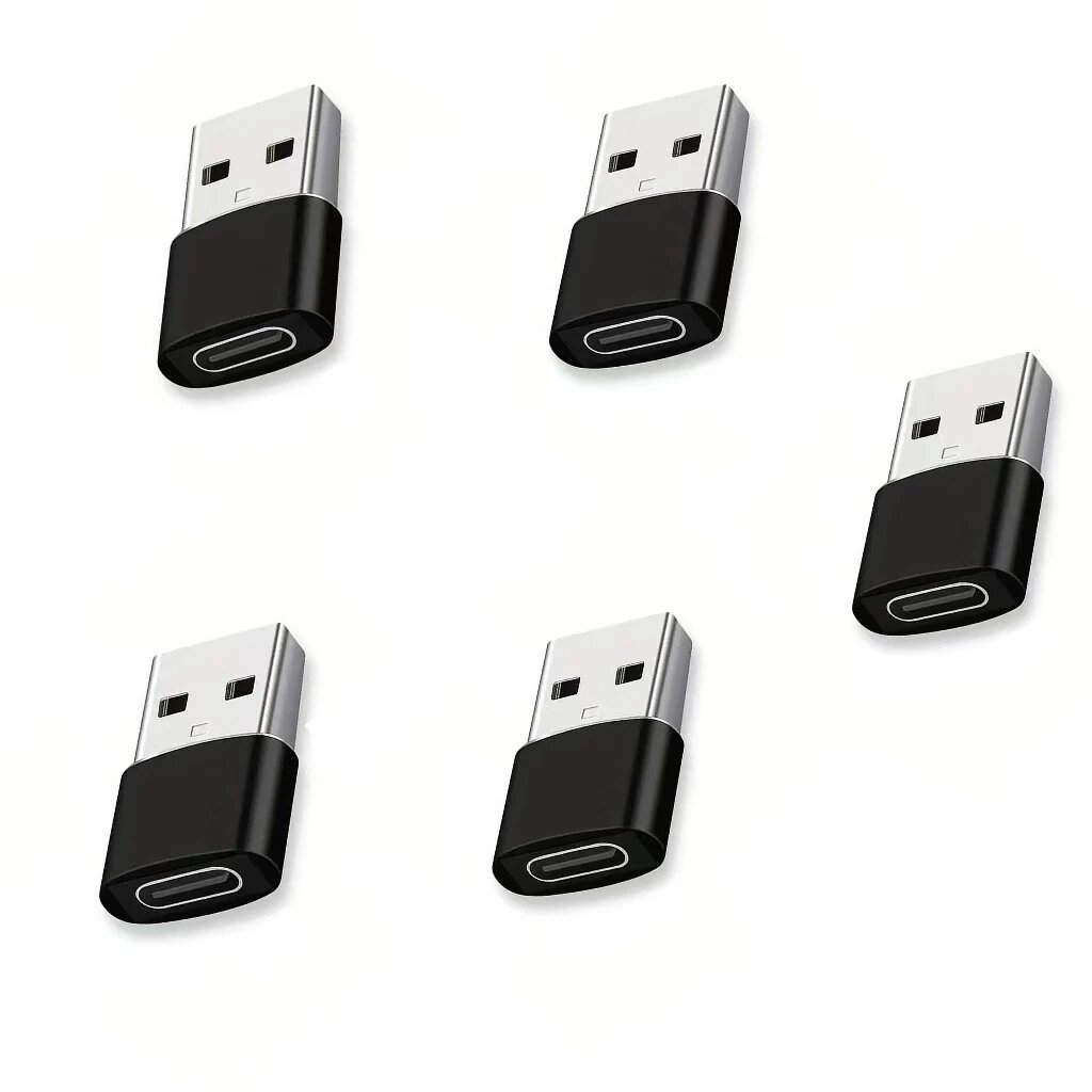 5 шт. USB-адаптеры OTG Type-C: переходник USB-C (штекер) на Micro USB (гнездо) для black 5pcs