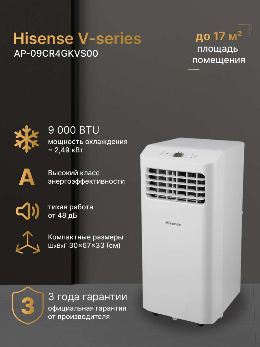 Напольный кондиционер Hisense V-series AP-09CR4GKVS00 на 15 м²