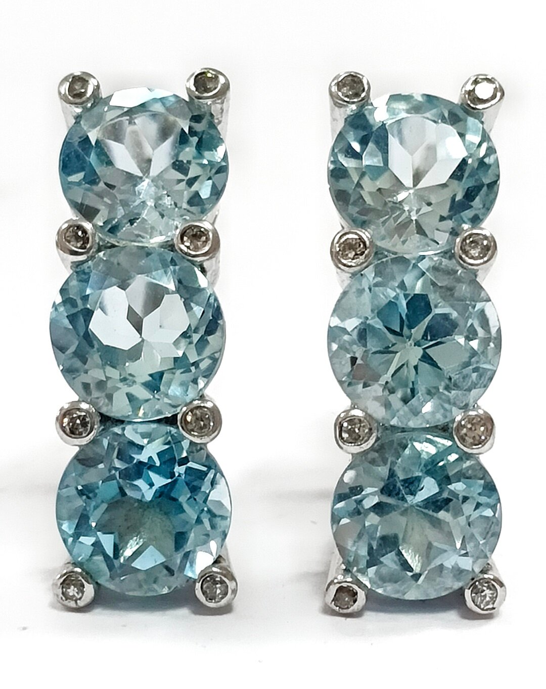Серьги, серебро, 925 проба, родирование, топаз