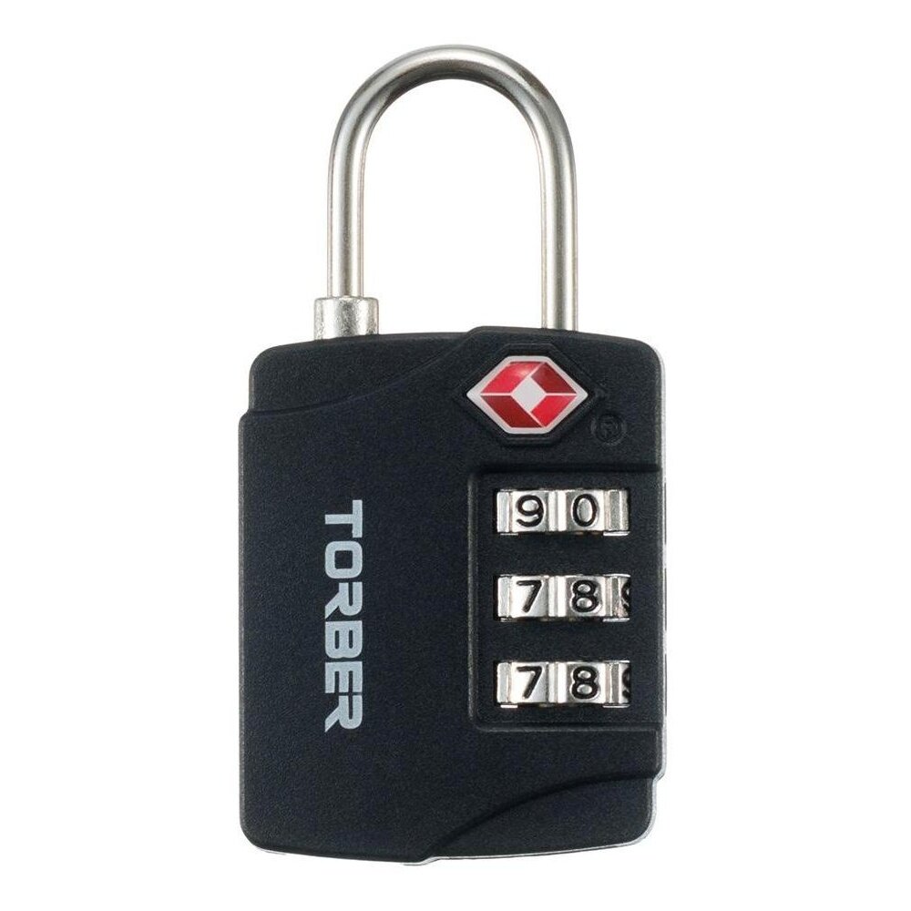TORBER TA34950 Замок кодовый tsa torber, черный, цинковый сплав, 3,3x1,4x6,4 см