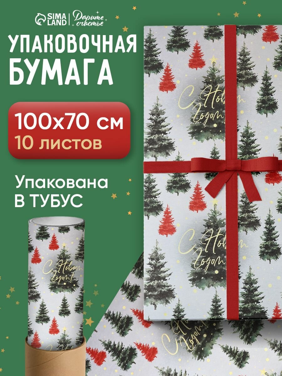 Упаковочная бумага, набор 10 листов, 70 х 100 см