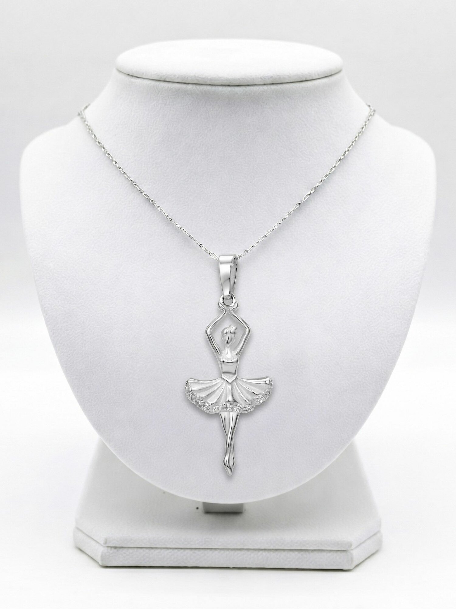Подвеска MSJewellery, серебро, 925 проба, родирование, фианит, серебристый — фото 1