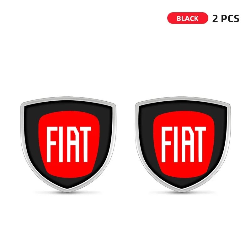 2шт. Металлическая эмблема Fiat Black