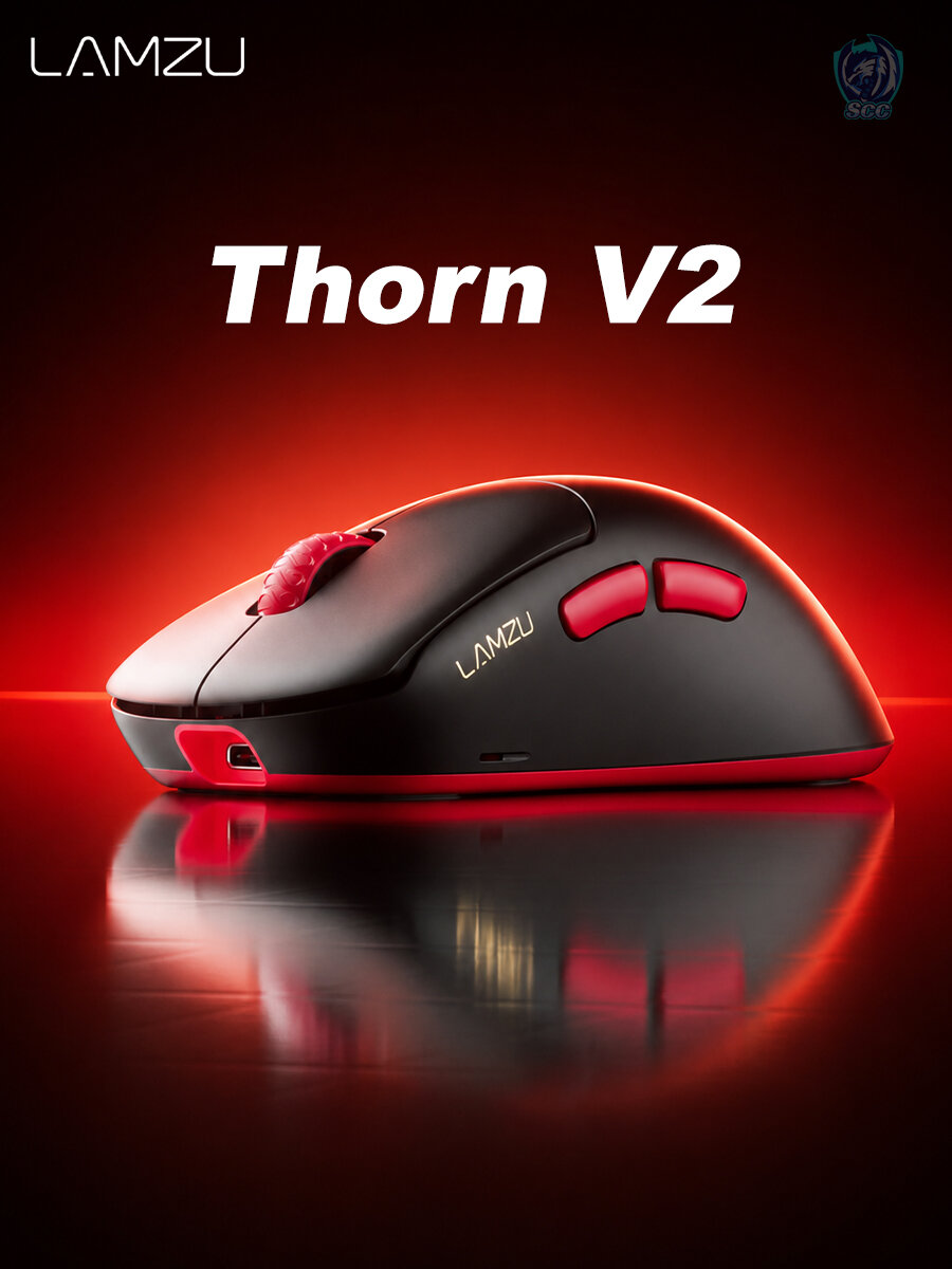 Игровая мышь LAMZU Thorn V2, беспроводная, 8KHz, 50000 DPI, лёгкая 55 г, для FPS