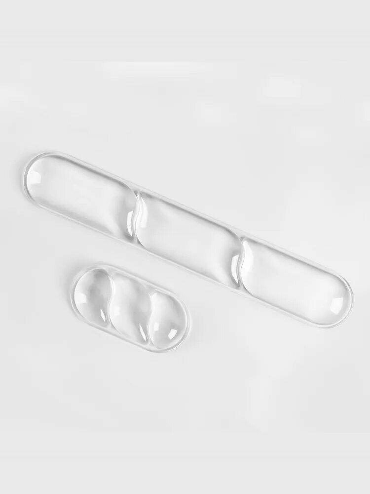 2 шт. EPOMAKER CloudGel Подставка Для Запястий Для Клавиатуры И Мышки, Силикон+ПВХ, Прозрачный