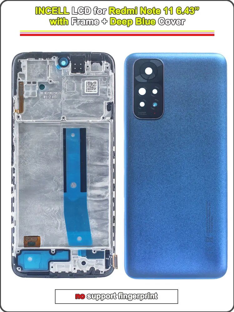 ЖК-дисплей для Xiaomi Redmi Note 11, 4G 2201117TG, ЖК-дисплей, дигитайзер Синий, INCELL F Blue Cover