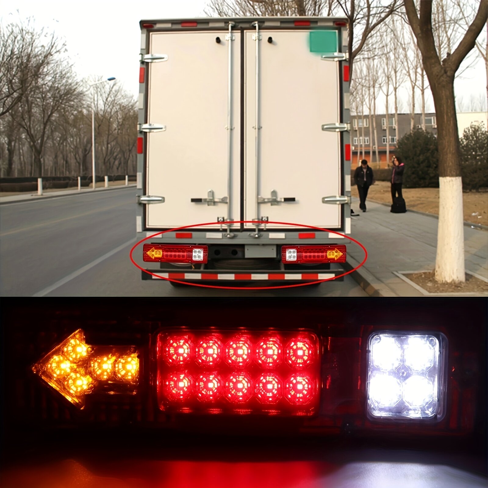Универсальные задние габаритные огни с поворотниками для автодома/грузовика 12V 4WD 19 LED 11.81x3.35 дюйма, без батареи, 2 шт.