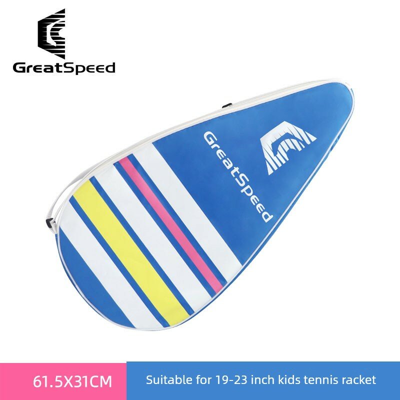 GreatSpeed детский чехол для теннисной ракетки 21 дюйм, синий цвет, однокомпартментное хранение, прочная ткань