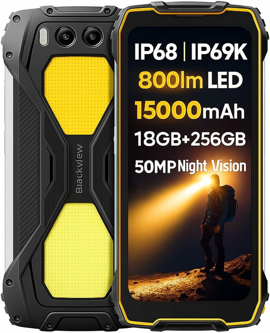 Защищенный смартфон Blackview BV7300, 18 (6+12) ГБ, 256 ГБ, 15000 мАч, 6,67-дюймовый экран.