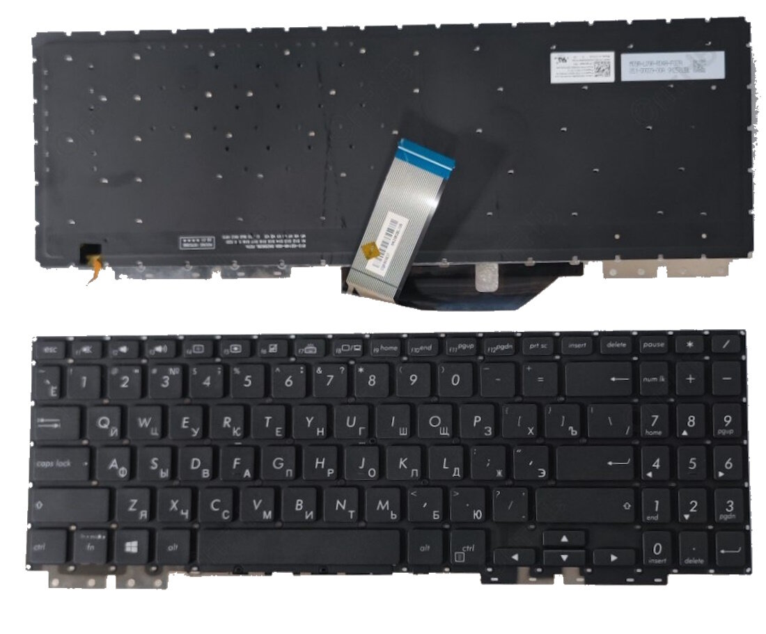 Клавиатура для ноутбука Asus ZenBook Flip 15 UX562, UX562FDX, UX562F, UX562D, серая, без рамки, с по