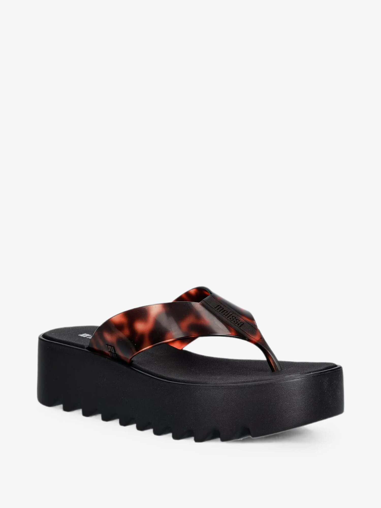 Шлёпанцы melissa Tortoiseshell-effect platform flip-flops, размер 39, black — фото 1
