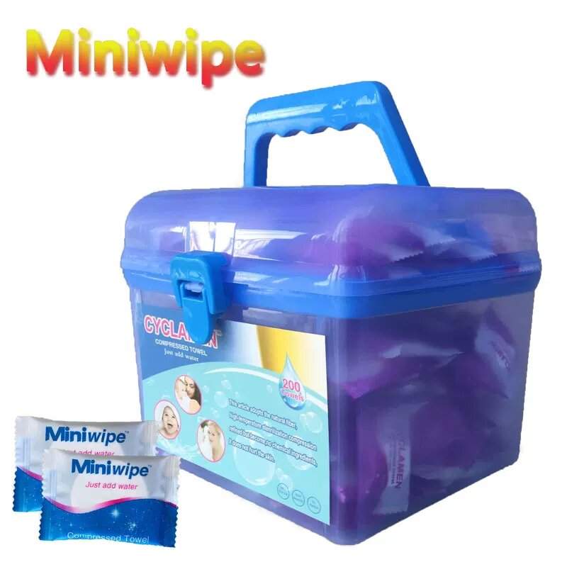 Miniwipe утолщенные одноразовые хлопковые полотенца 200 штук малый размер в банке одноразовые для путешествий