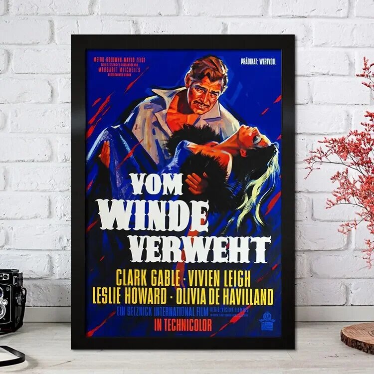 Винтажный постер «Унесенные ветром» на холсте 5, 30x40cm Unframed