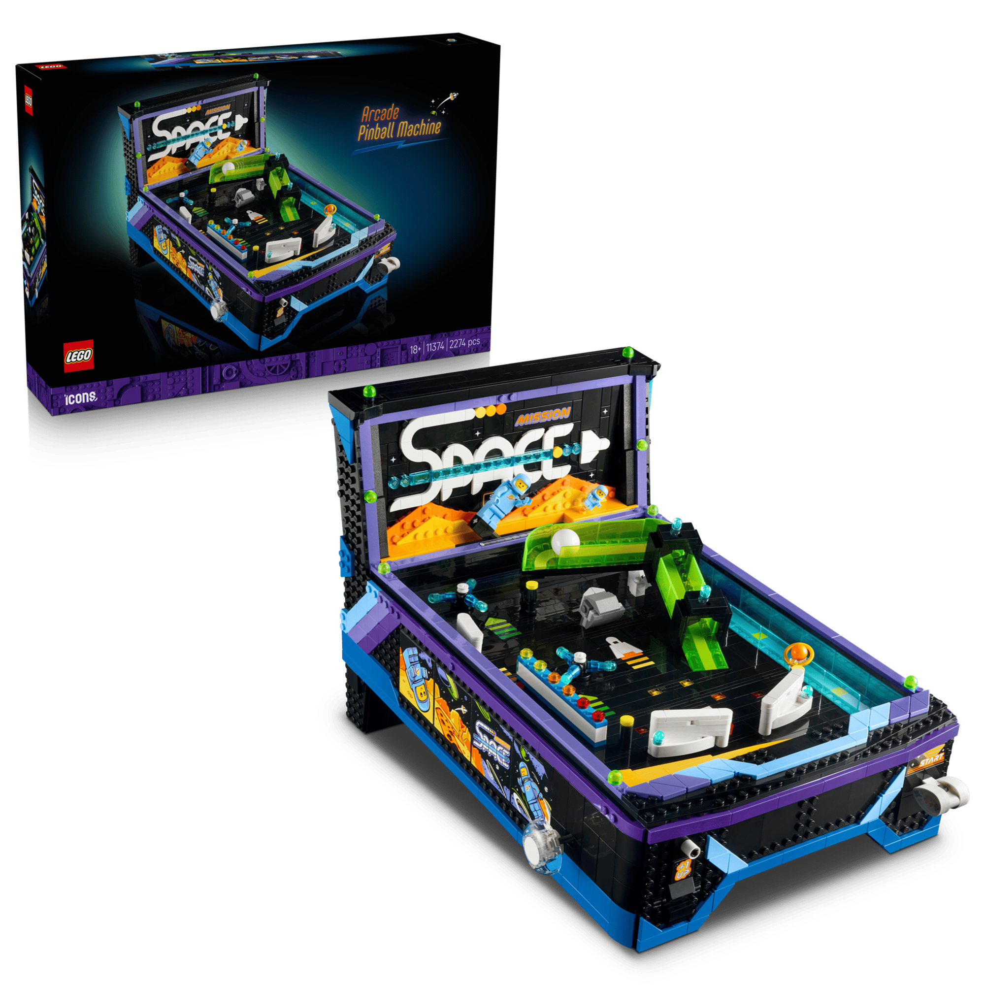 Конструктор LEGO Icons 11374 Аркадный Пинбольный Автомат, 2274 дет.