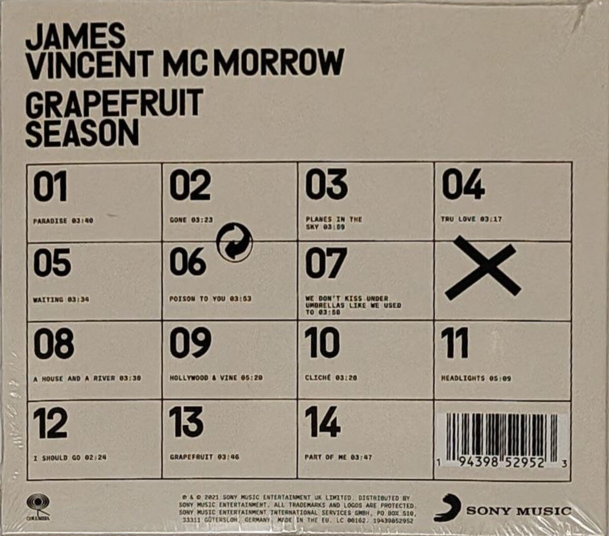 James Vincent McMorrow. Grapefruit Season (CD) - Аудио CD — фото 1