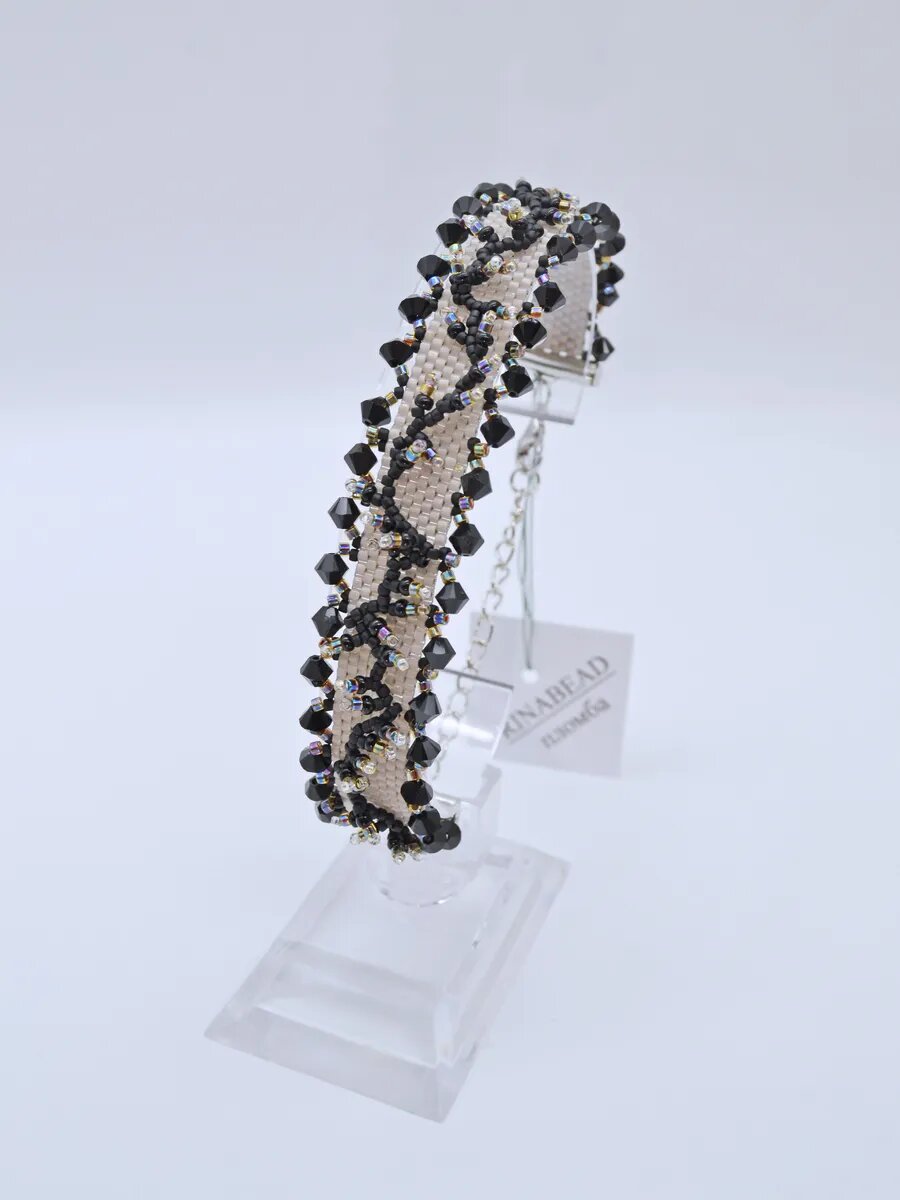 Плетеный браслет, кристаллы Swarovski