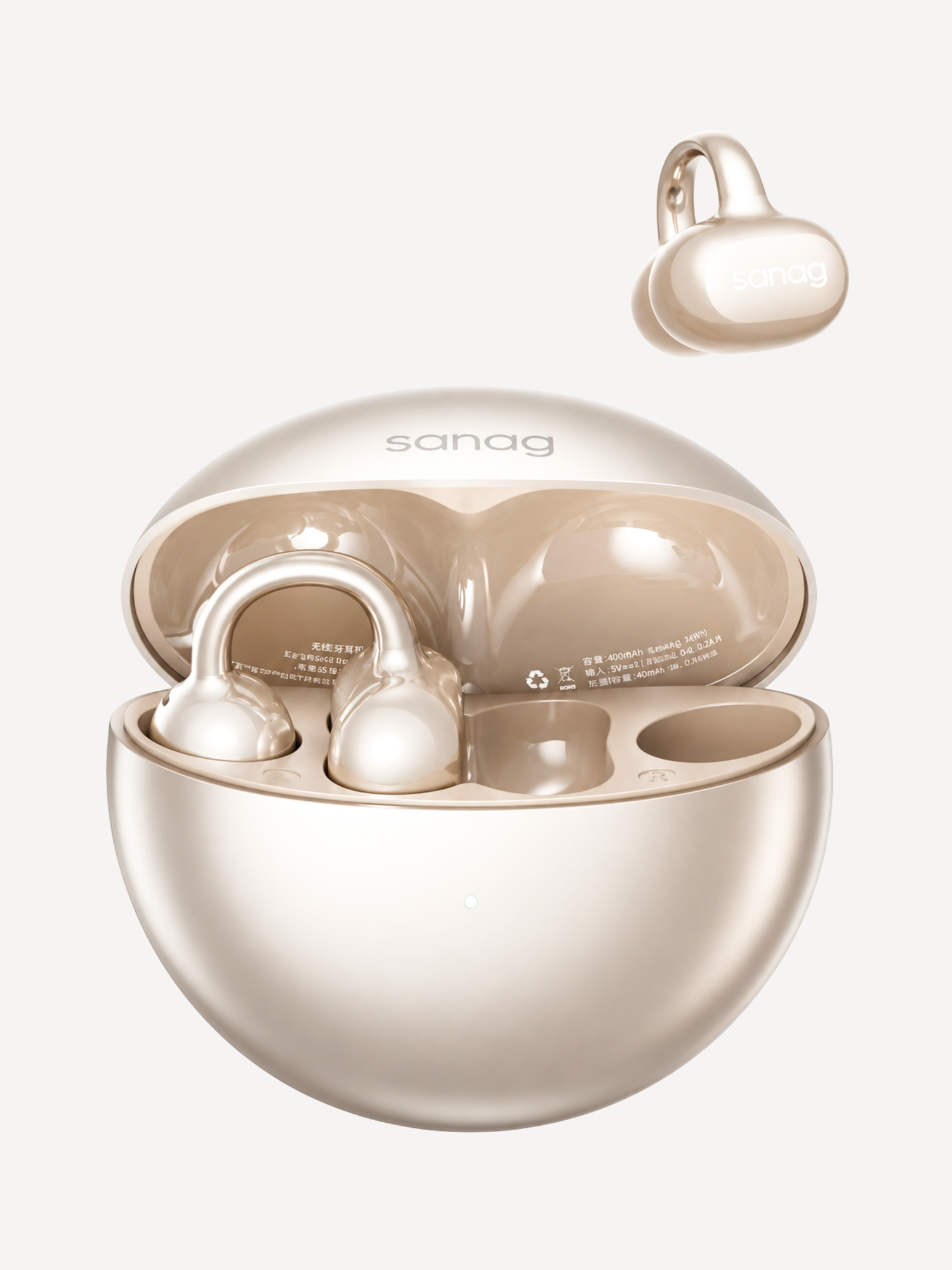 Беспроводные Bluetooth наушники Sanag S6S Pro 2, открытого типа (Open Ear), цвет золотистый (Champagne Gold)