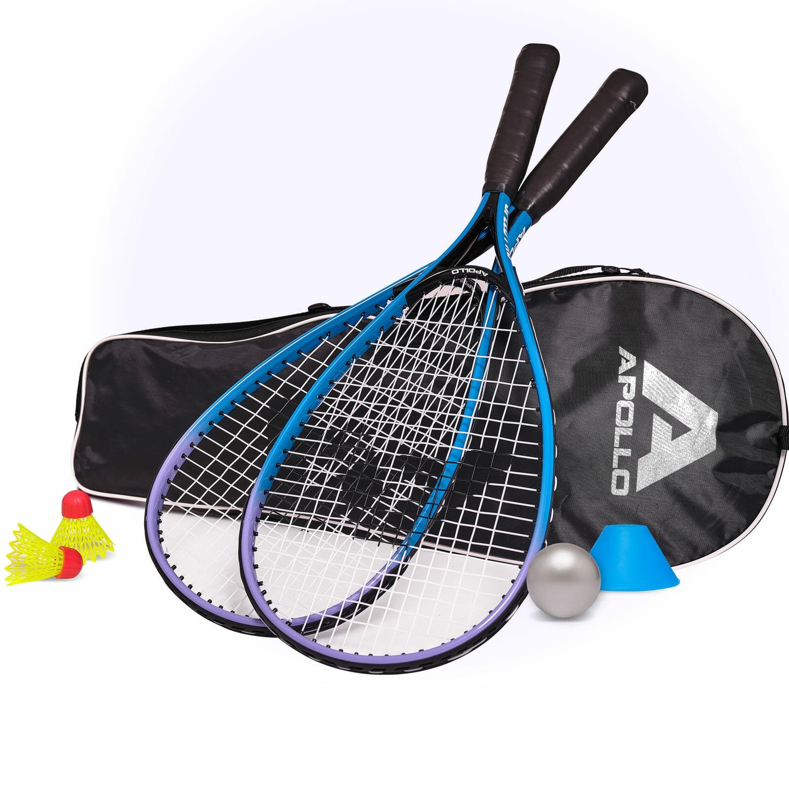 DECATHLON набор для бадминтона Decathlon Speed Badminton Apollo, 2 алюминиевые ракетки, 3 волана, сумка, синий