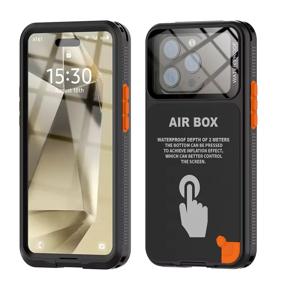 Подводный сенсорный чехол для съемки, водонепроницаемый по For iPhone XS Max, Черный, Black