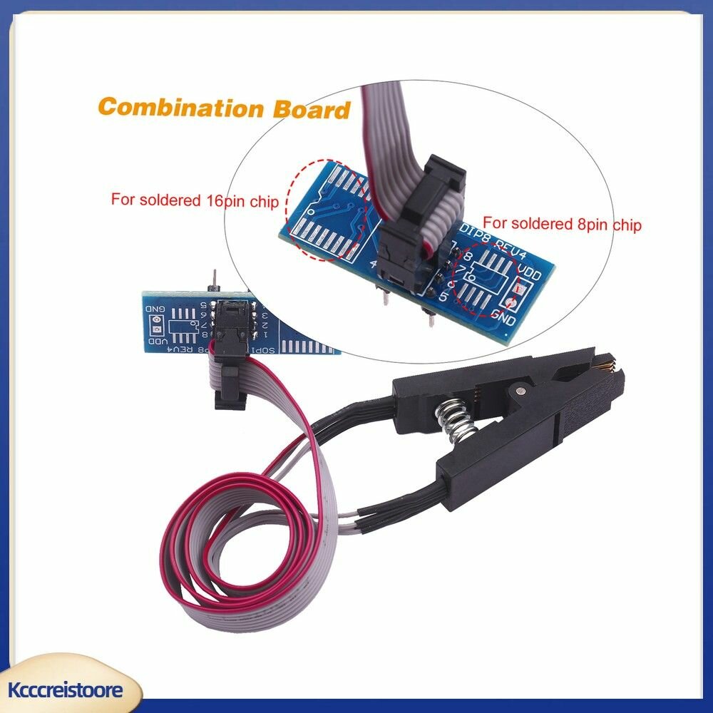 Программатор CH341A USB для EEPROM/BIOS, с зажимом, для чипов 24/25 серии — фото 1