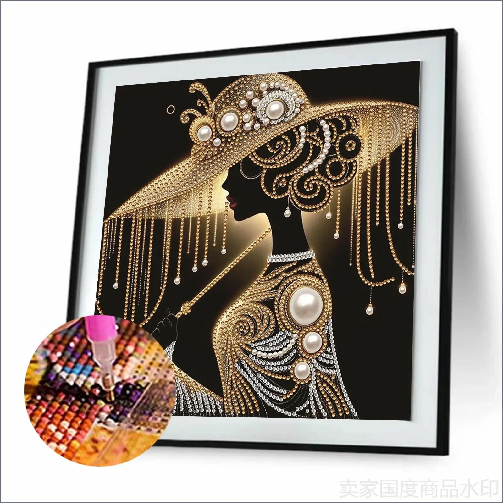 Частичная алмазная картина Beauty-2: женщина в шляпе, 30 30 см, смола
