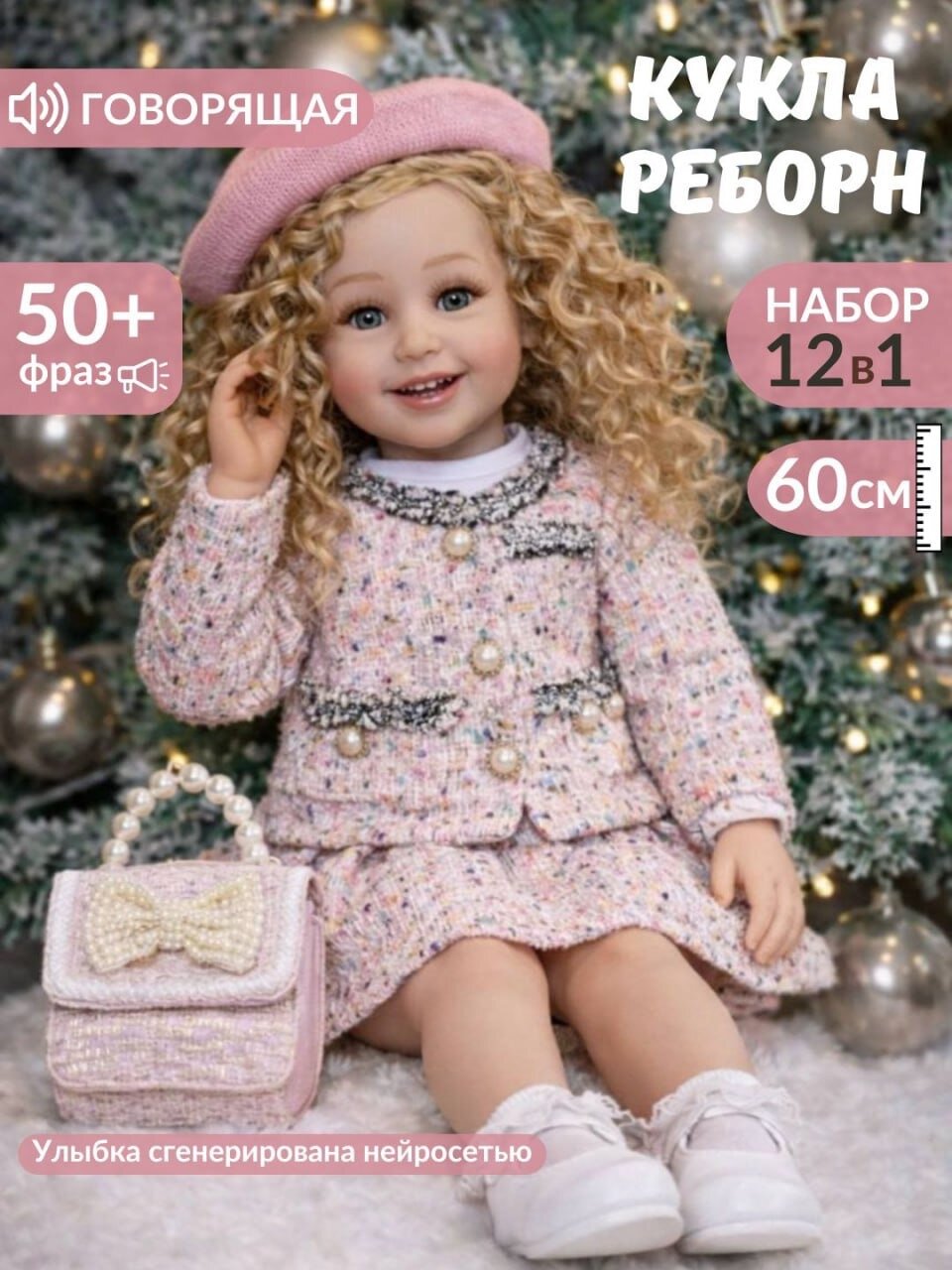 Кукла Реборн 60см говорящая / Игровой набор кукла REBORN для девочки
