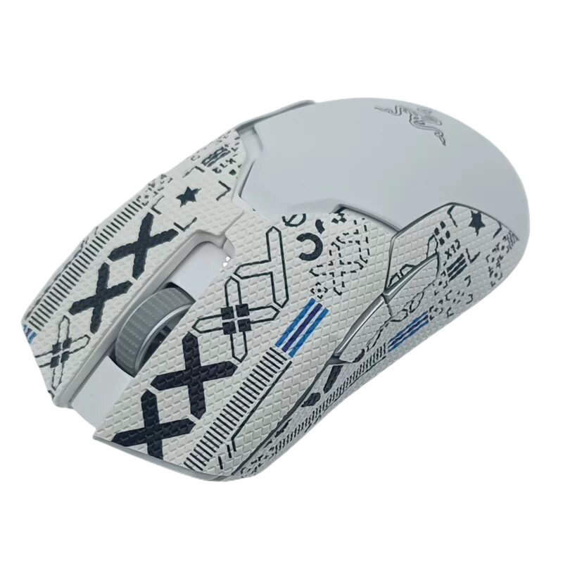 Razer DeathAdder V3 Pro Полное прикрытие Анти-скольжение Наклейки белый принт Проводной мыши