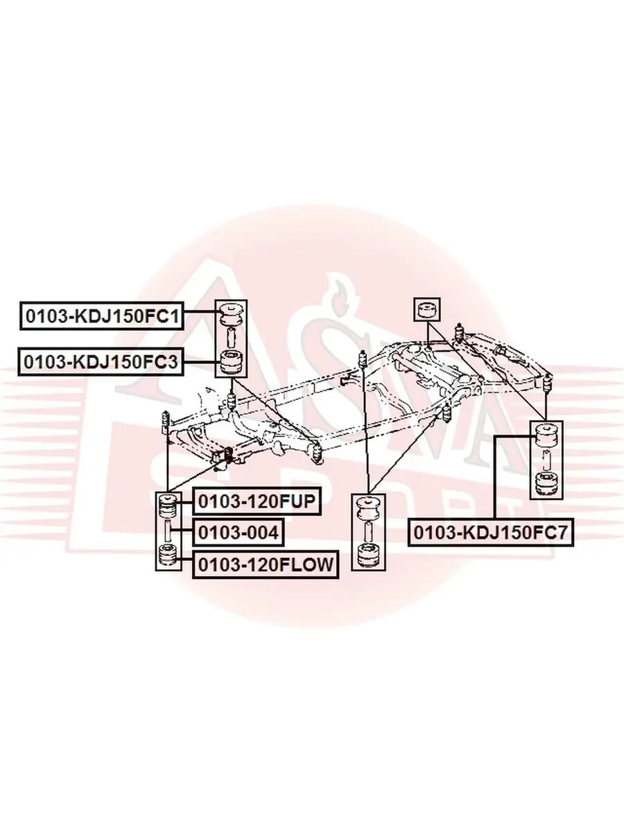 Подушка подрамника Toyota Land Cruiser Prado 120 сайлентблок