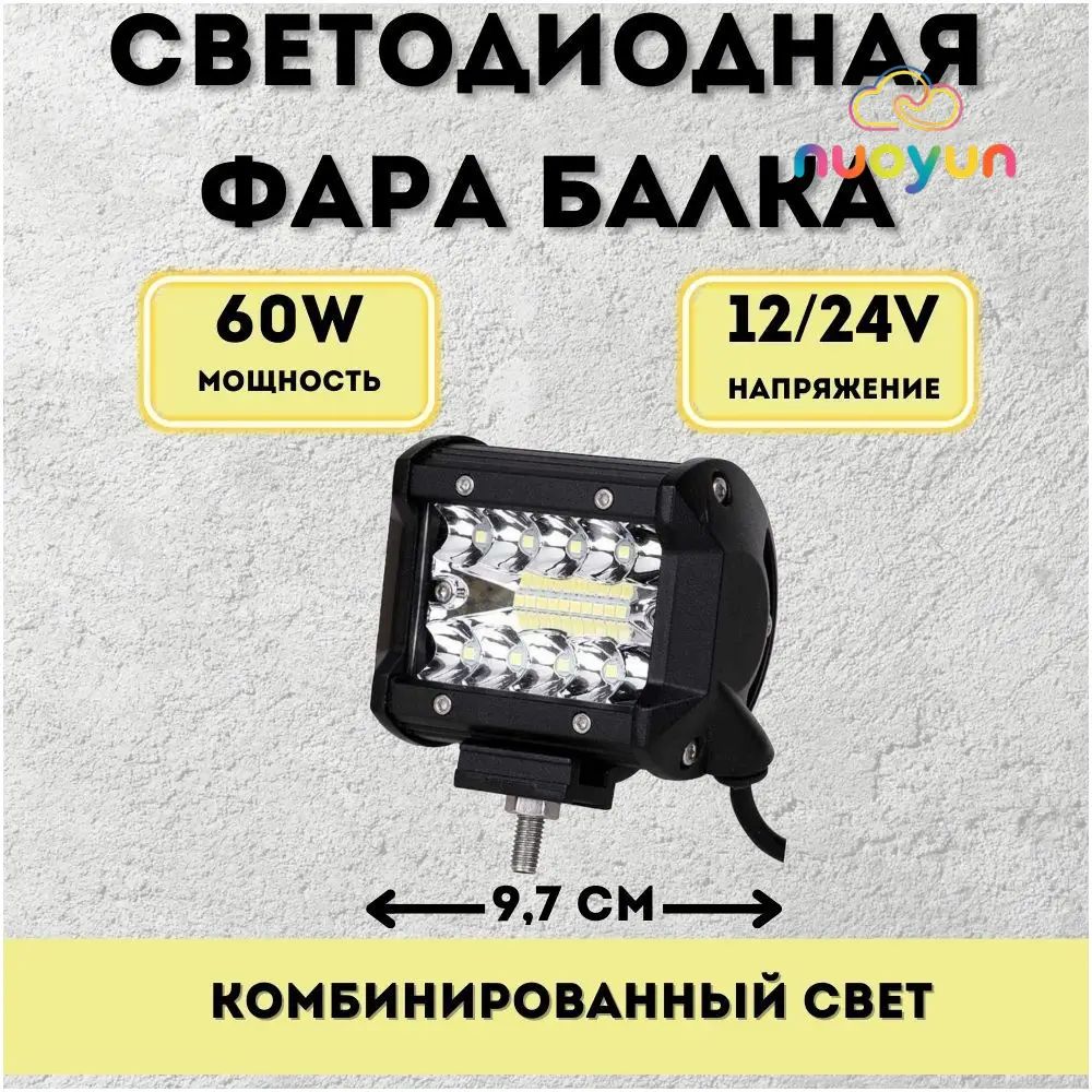 Прожектор автомобильный, 1 шт, арт. 1bxc-060black